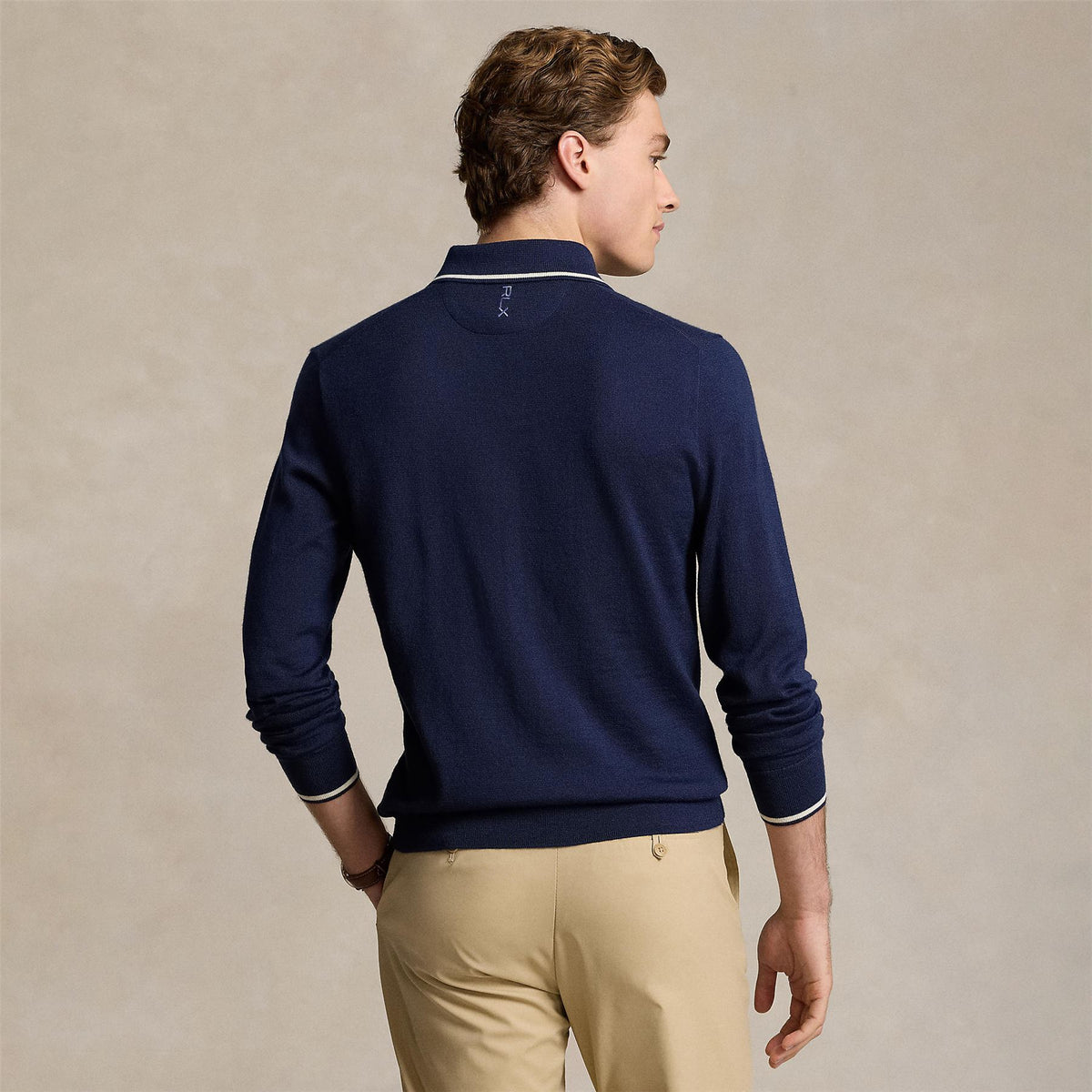 Ralph Lauren RLX Merino Coolmax Long Sleeve Polo Refined Navy | TRENDYGOLF UK