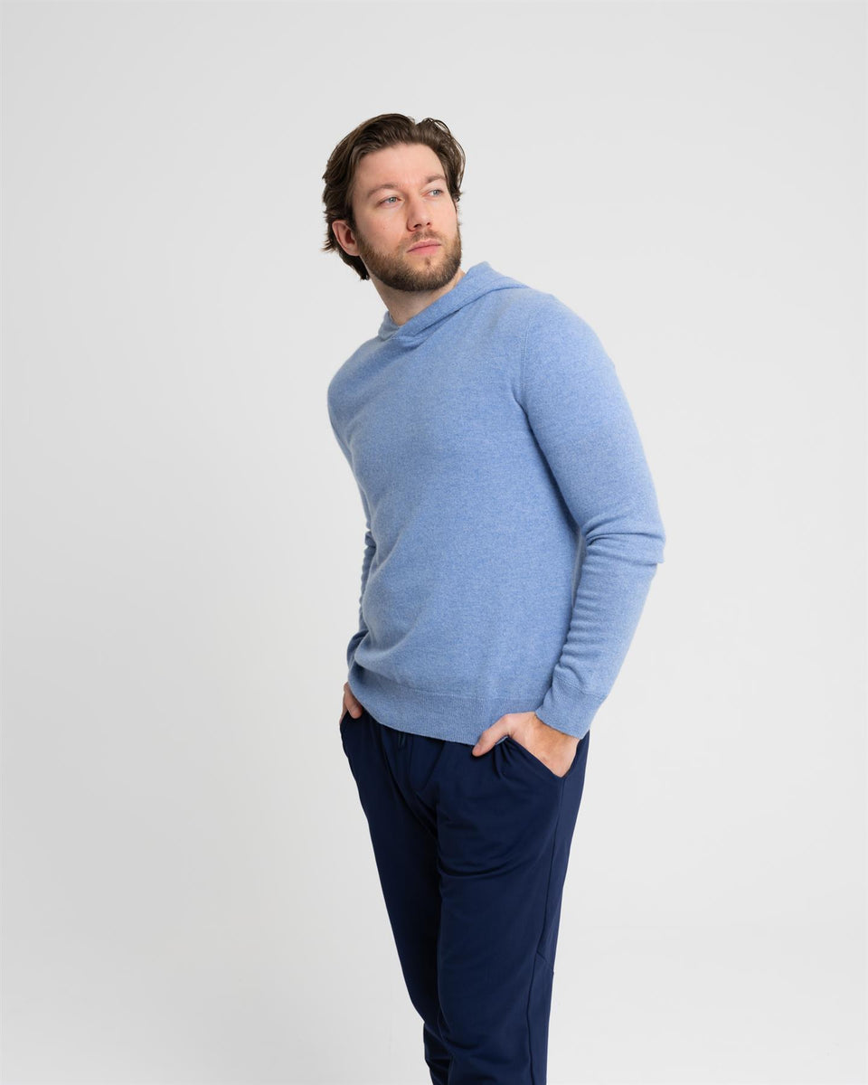 Ralph Lauren RLX Cashmere Pullover Hoodie Mystic Blue Heather | TRENDYGOLF UK