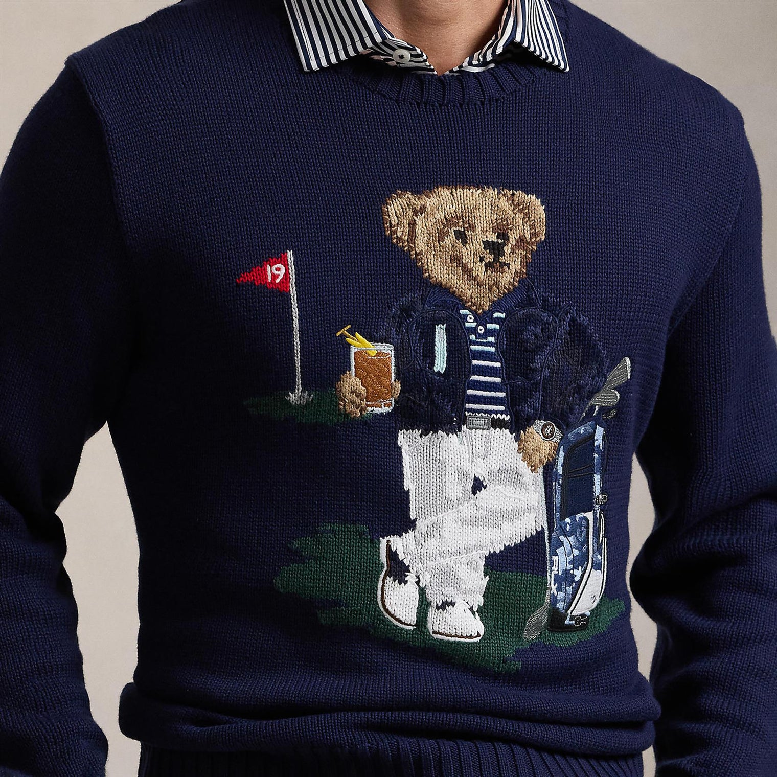 Ralph Lauren RLX Bear Cotton Coolmax Sweatshirt Refined Navy ...