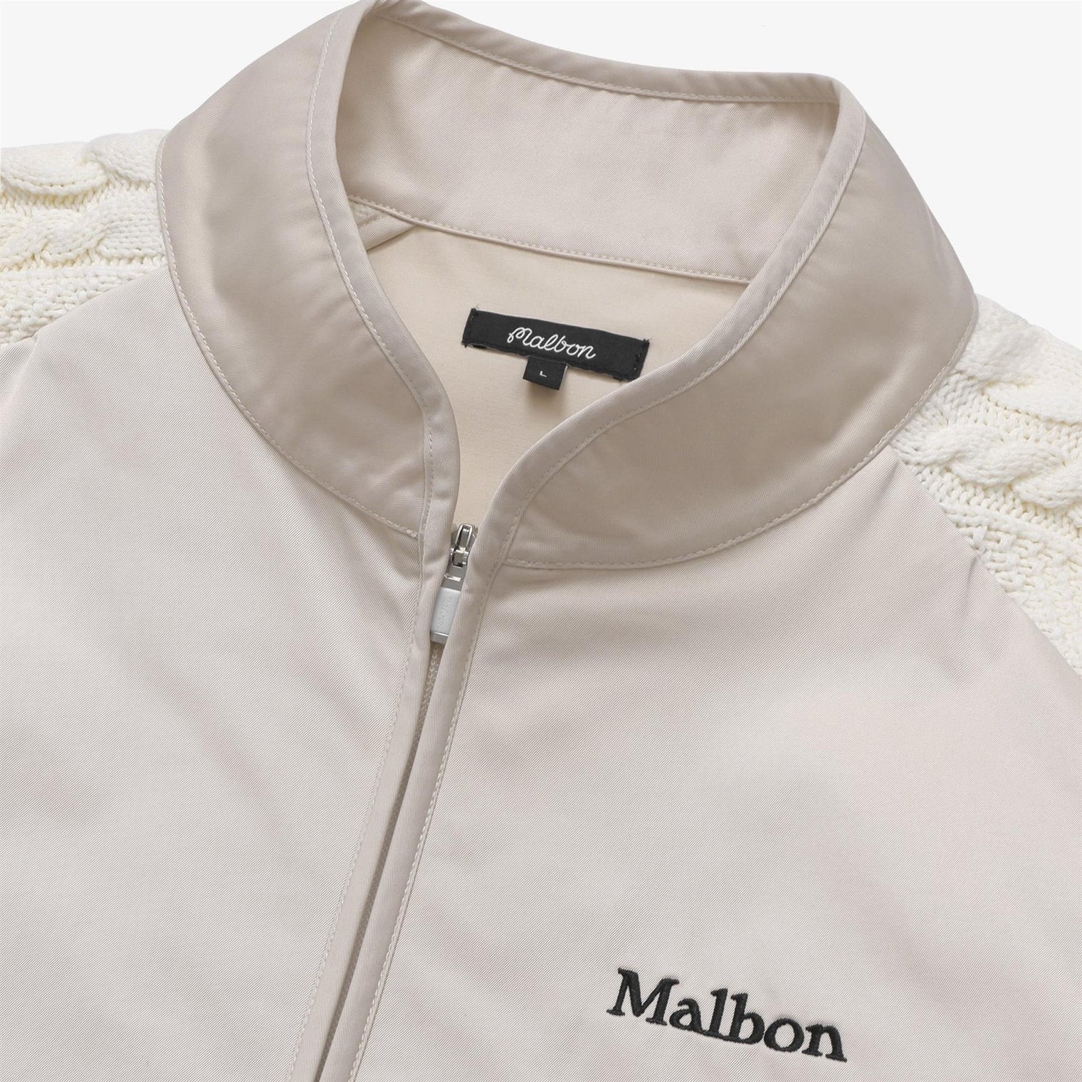 Malbon Golf Remington Half Zip Hybrid Jacket Ivory | TRENDYGOLF UK