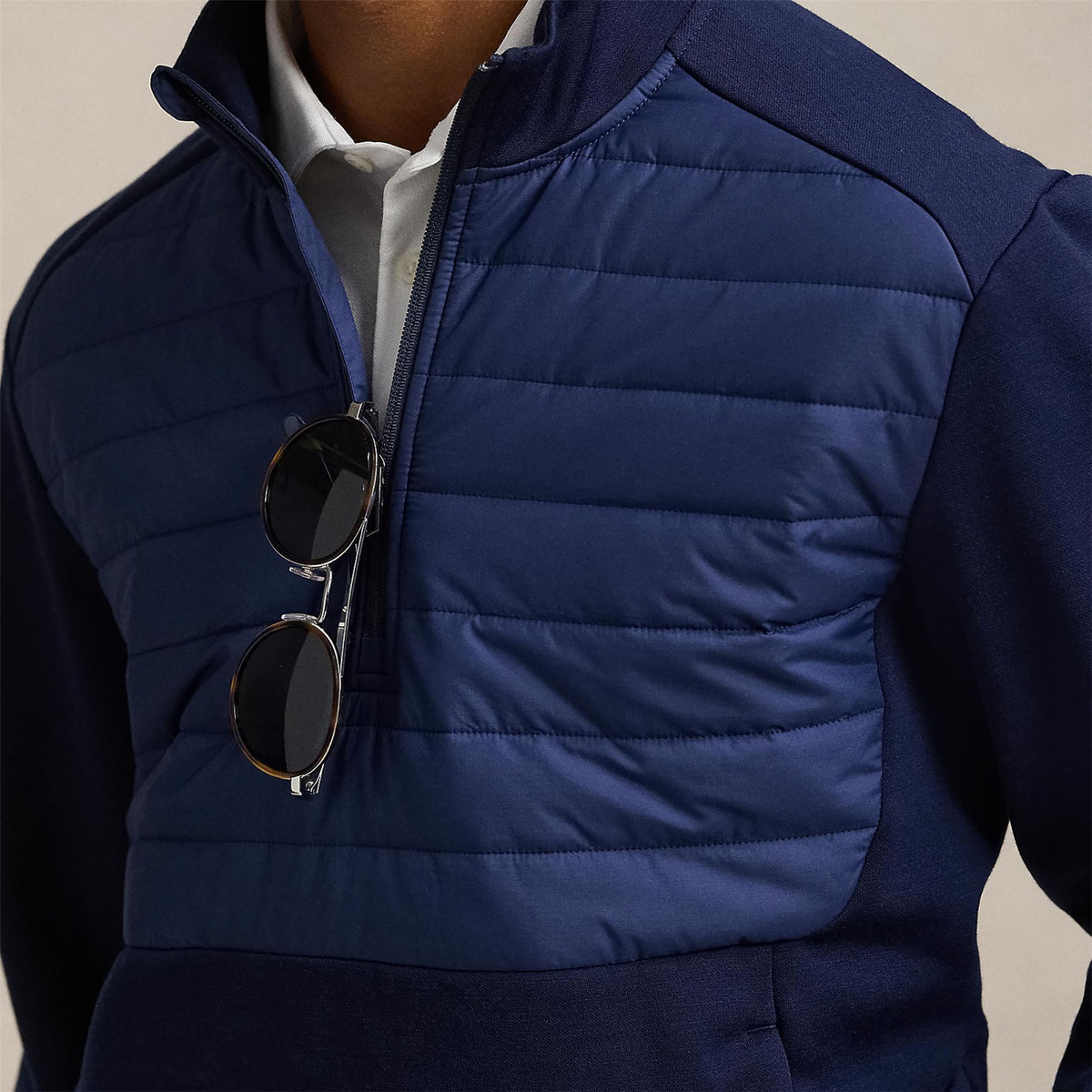 Ralph Lauren RLX Half Zip Performance Wool Hybrid Jacket Refined Navy ...