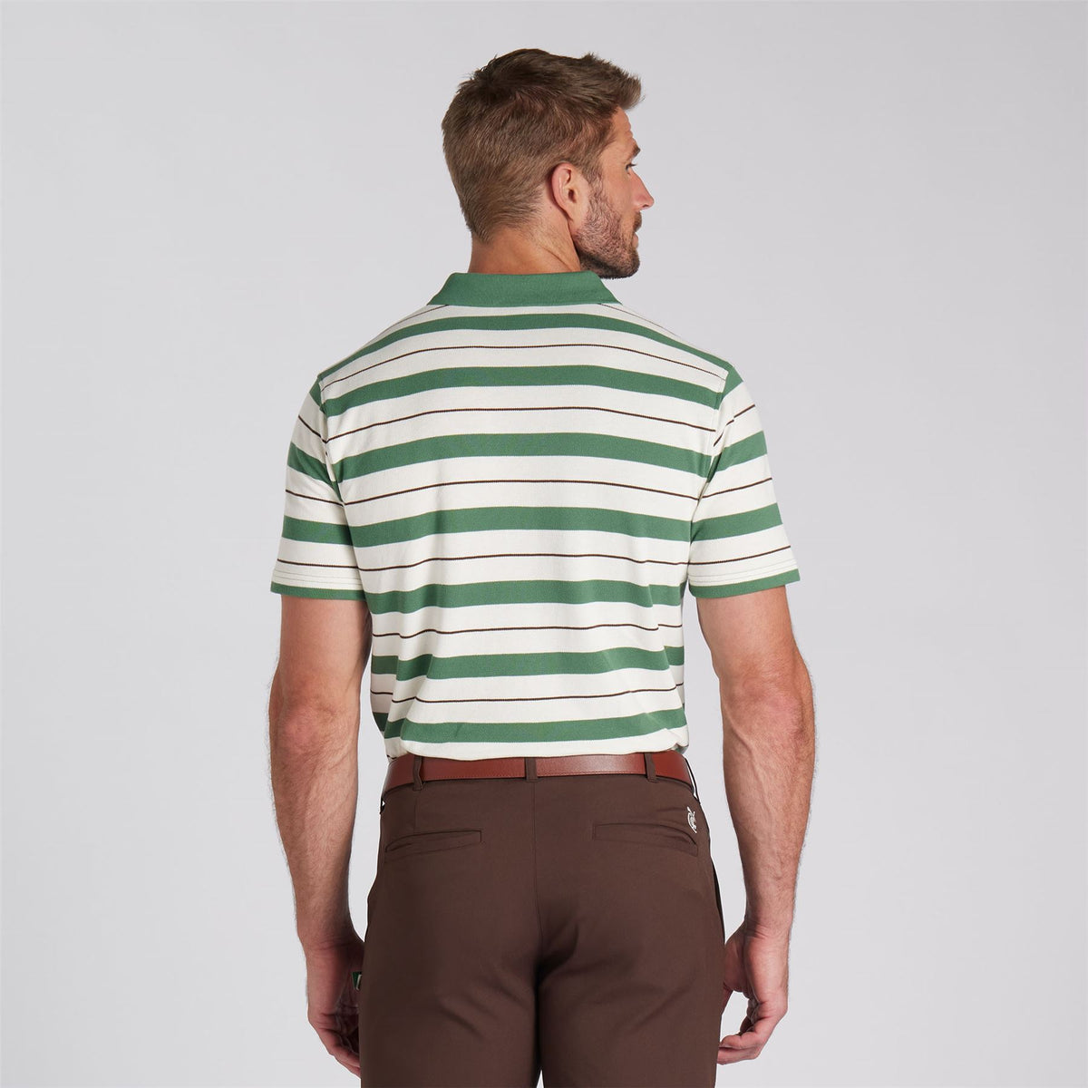 Puma x QGC Sunday Stripe Polo White/Green | TRENDYGOLF.COM