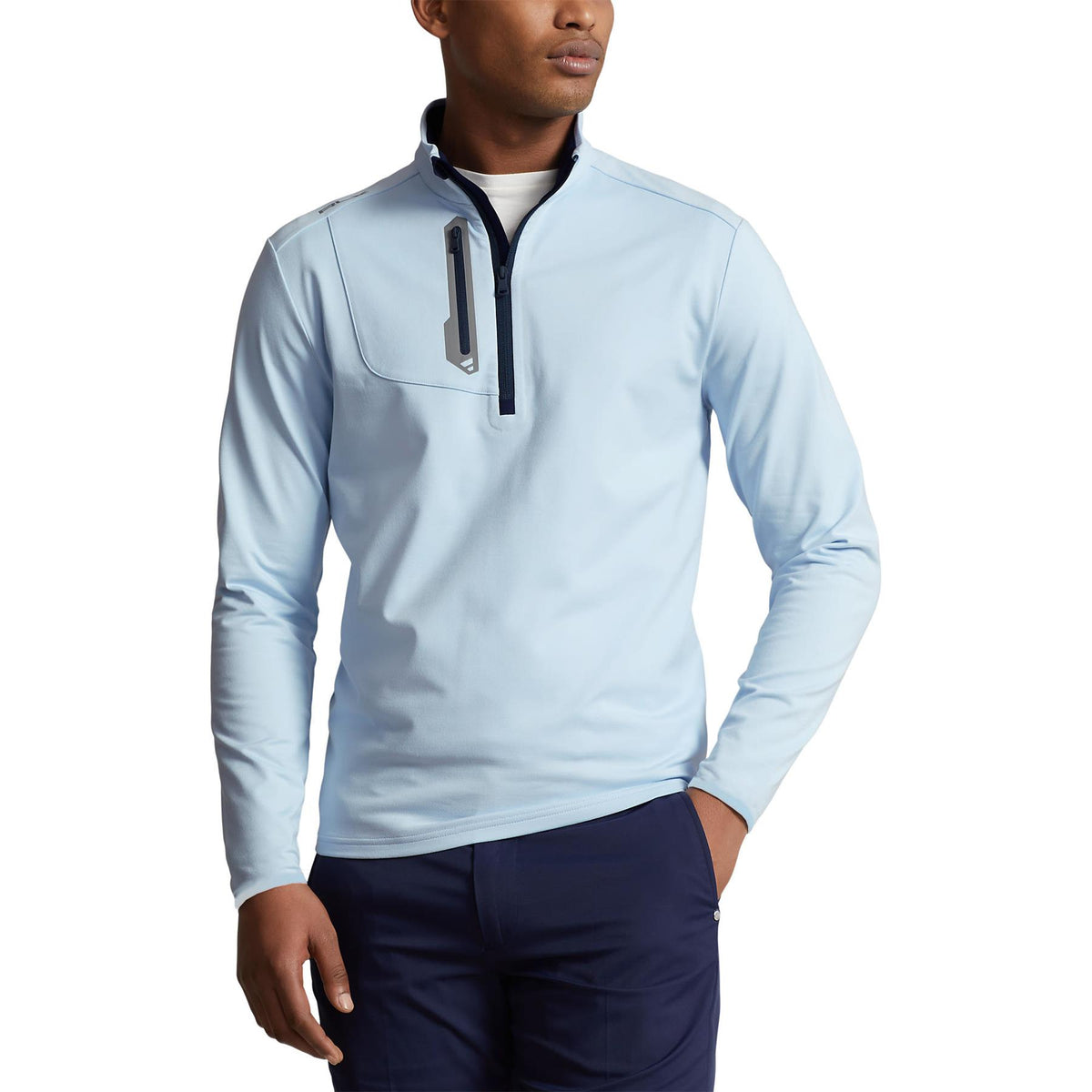 Ralph Lauren RLX Classic Fit Stretch Jersey Half Zip Mid Layer Oxford ...