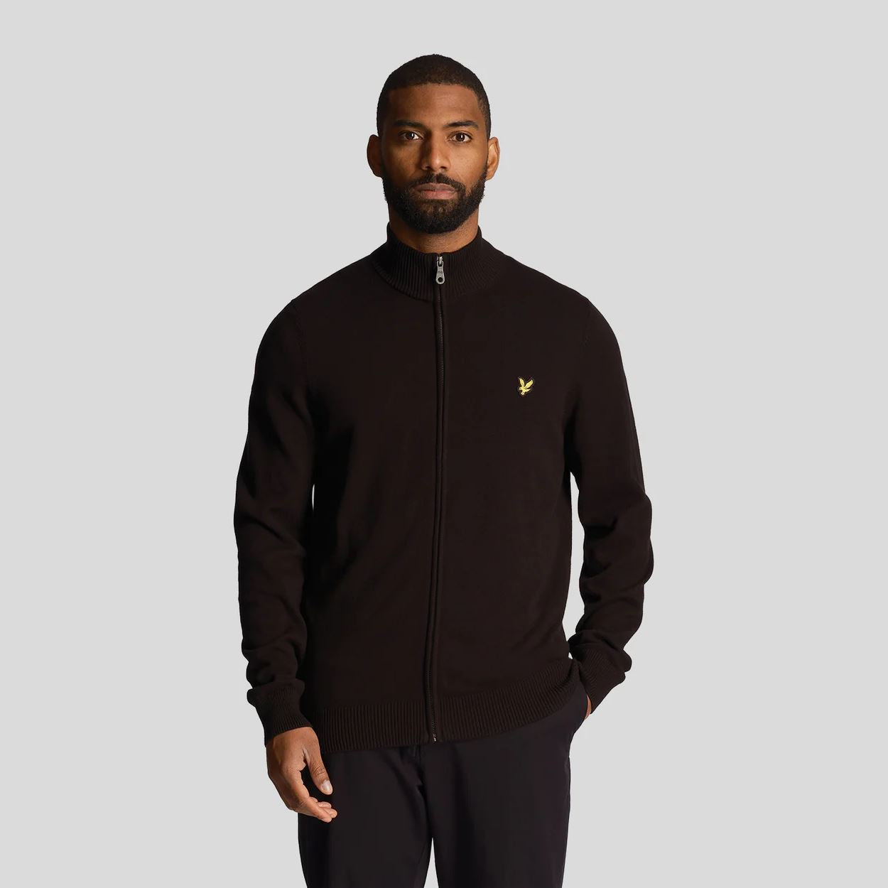 Lyle & Scott Full Zip Jumper Jet Black | TRENDYGOLF – TRENDYGOLF UK