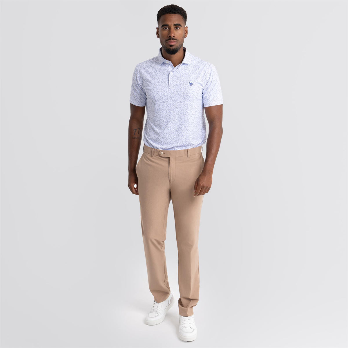 Peter Millar Olive Grove Performance Jersey Polo White | TRENDYGOLF UK
