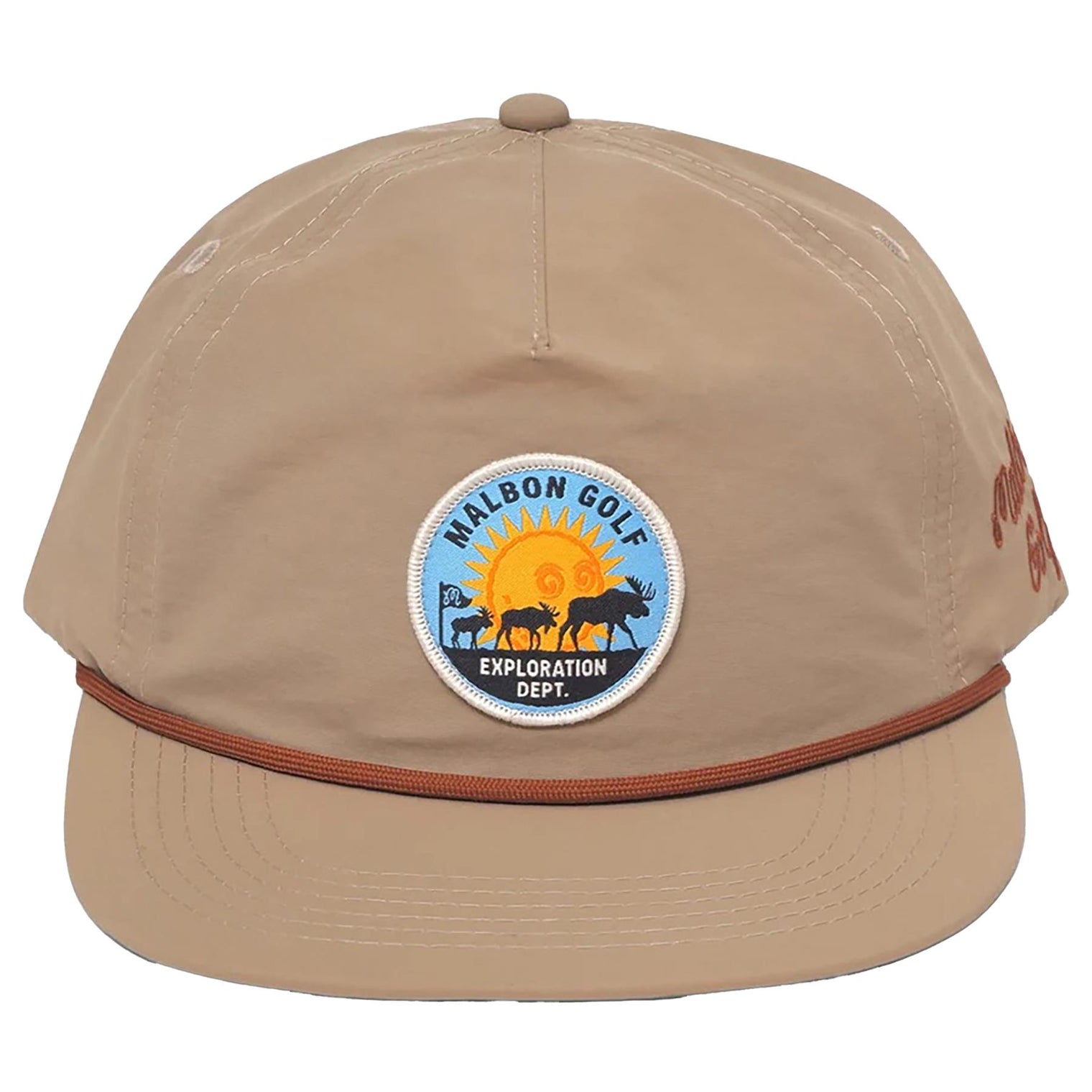 Malbon Golf Exploration Dept. Nylon Rope Hat Khaki | TRENDYGOLF UK