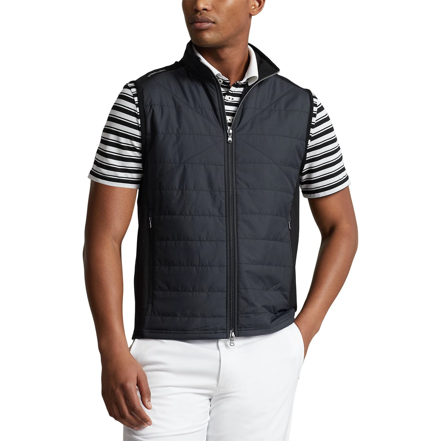 Ralph Lauren RLX Classic Fit Full Zip Cool Wool Hybrid Gilet Black ...