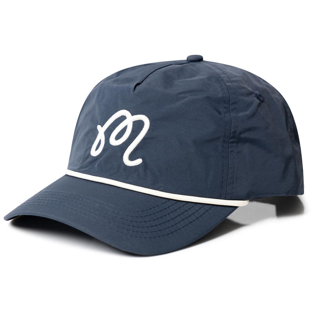 Malbon Golf Script Nylon Rope Hat Indigo | TRENDYGOLF UK