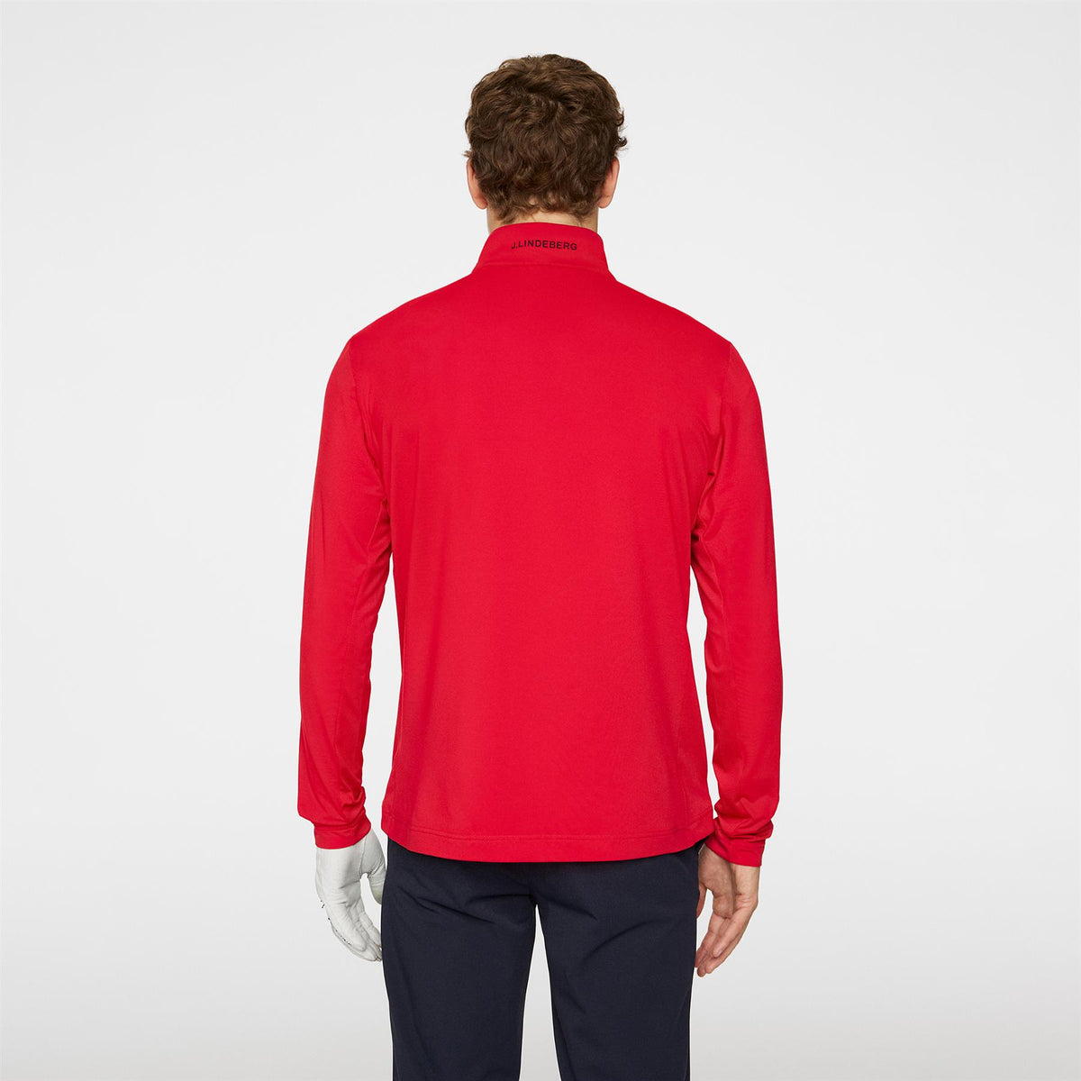 J.Lindeberg Luke Quarter Zip Mid Layer Barbados Cherry | TRENDYGOLF UK