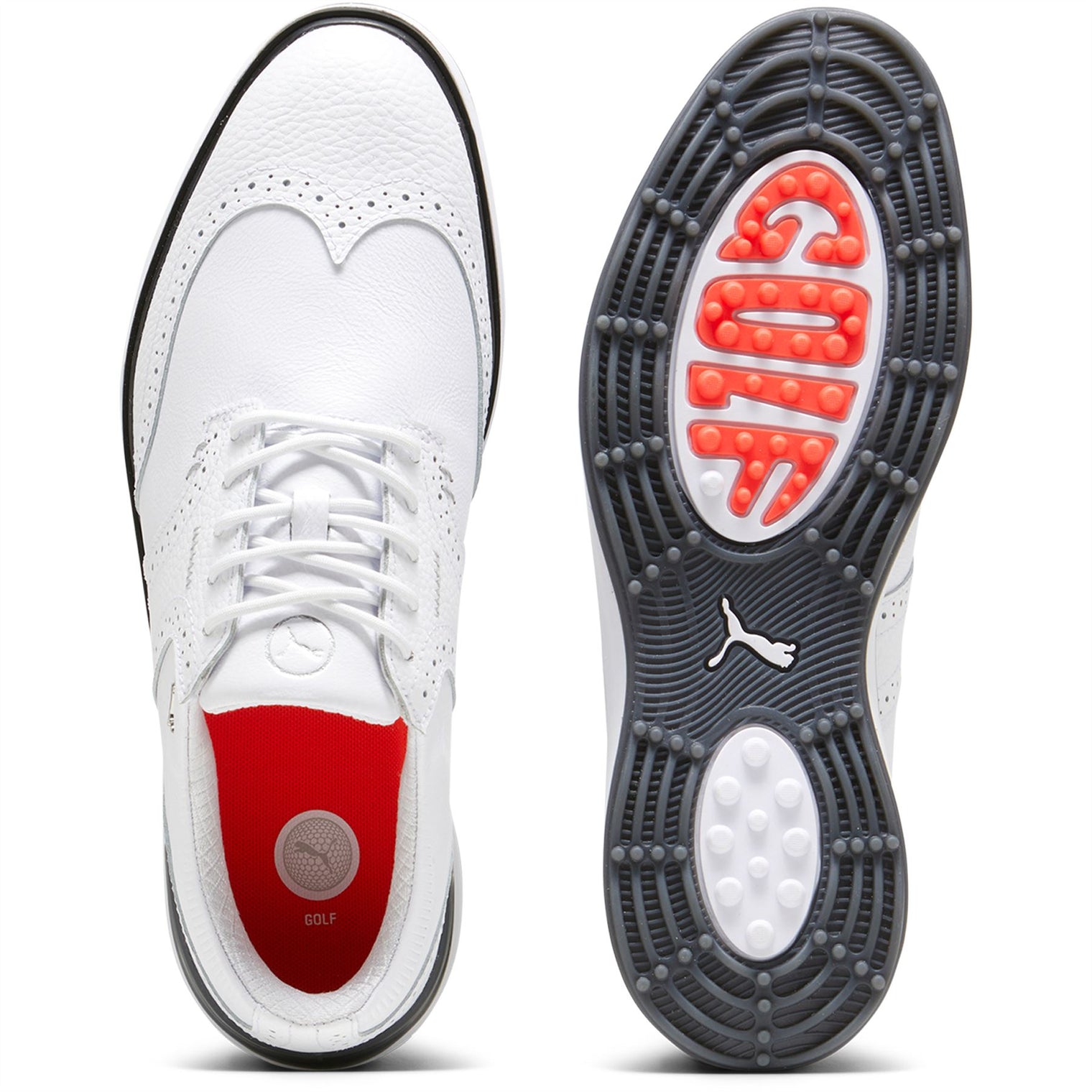 Puma Avant Wingtip Leather Spikeless Golf Shoes White | TRENDYGOLF.COM