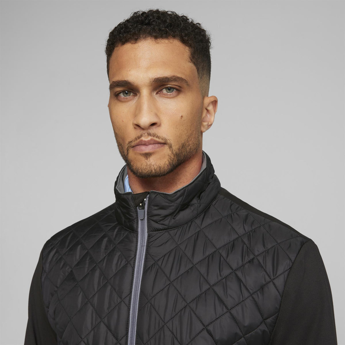 Puma Frost Quilted Hybrid Jacket Puma Black/Slate Grey | Hybrid Jackets ...