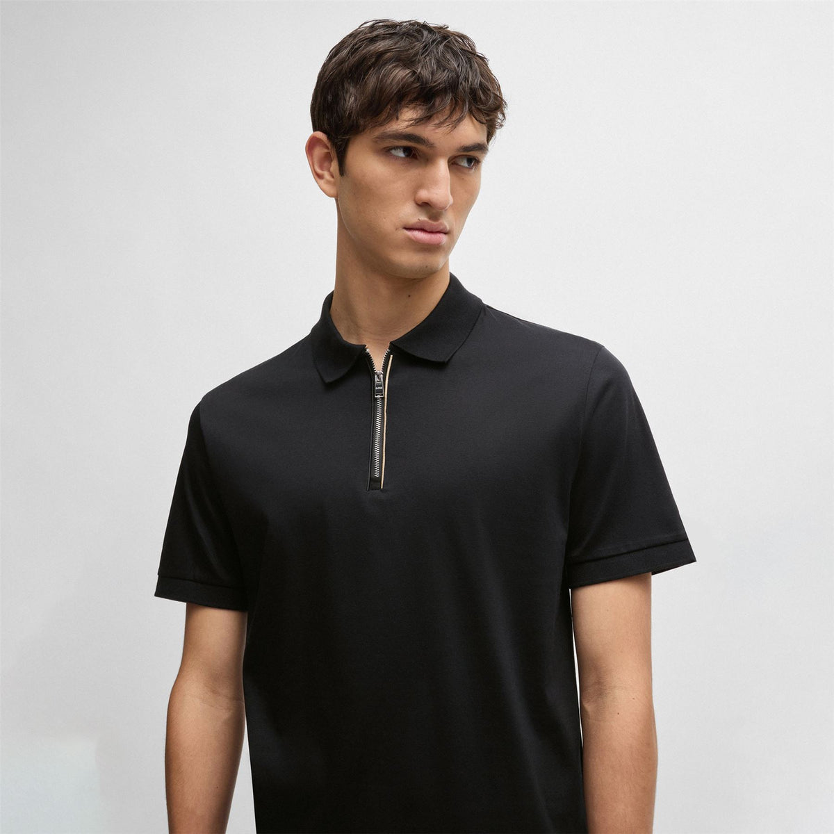 BOSS Polston 36 Cotton Polo Black | TRENDYGOLF.COM
