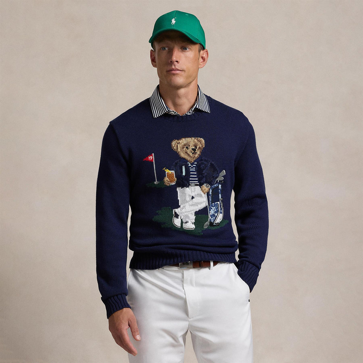 Ralph Lauren RLX Bear Cotton Coolmax Sweatshirt Refined Navy ...