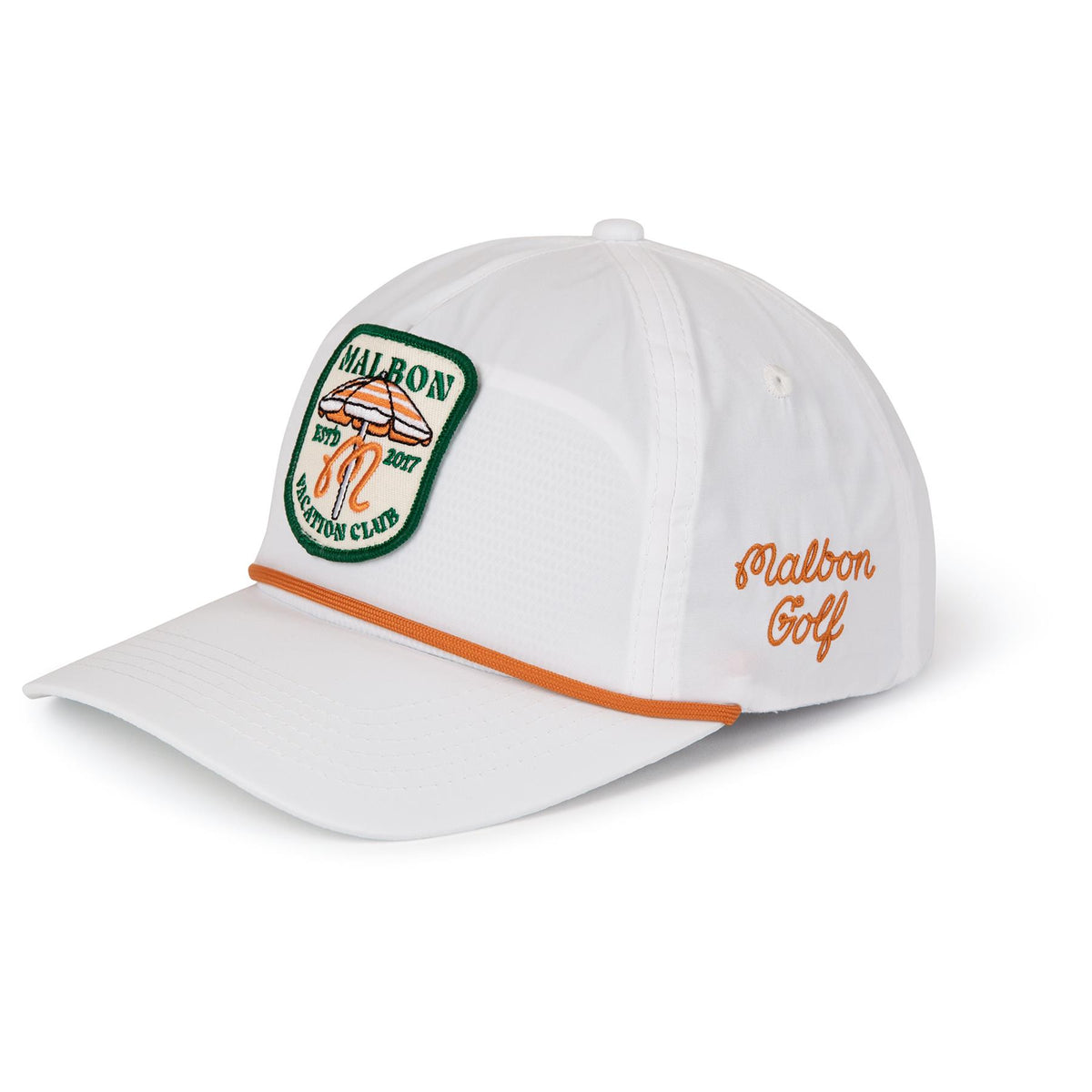 Malbon Golf Vacation Club Nylon Rope Cap White | TRENDYGOLF UK