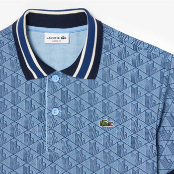Lacoste Classic Fit Monogram Motif Polo Light Blue | TRENDYGOLF.COM