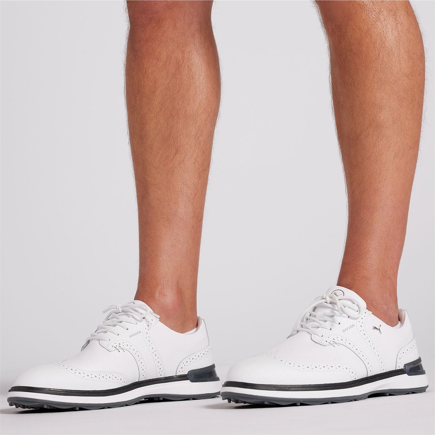 Puma Avant Wingtip Leather Spikeless Golf Shoes White | TRENDYGOLF.COM