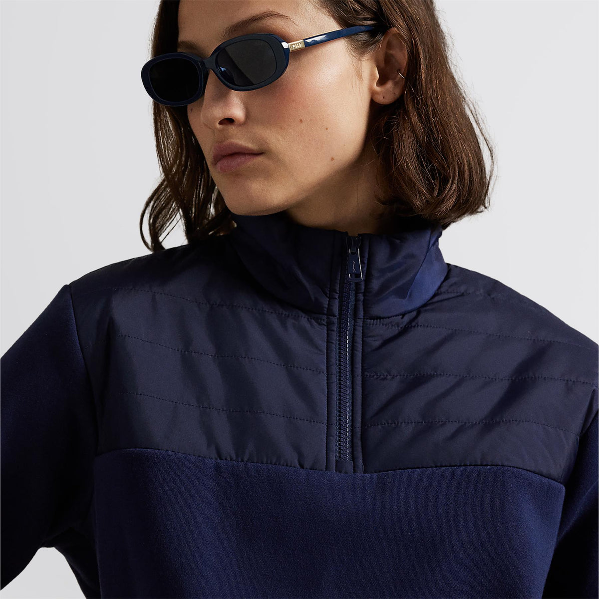 Ralph Lauren RLX Half Zip Quilted Jacket Ceramic White | TRENDYGOLF UK