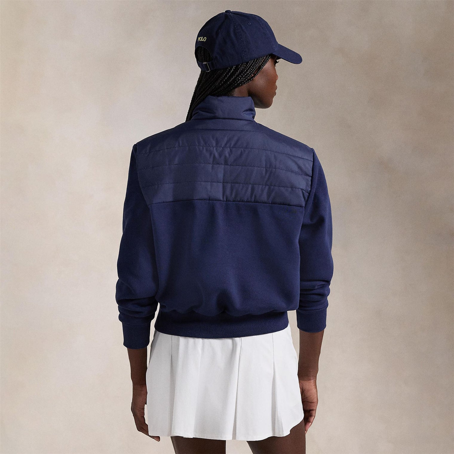 Ralph Lauren RLX Cotton Half Zip Hybrid Jacket Refined Navy | TRENDYGOLF UK